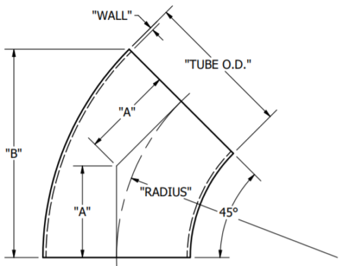 Stainless Steel 45-Degree Butt-Weld Elbow | Sanitary Fittings